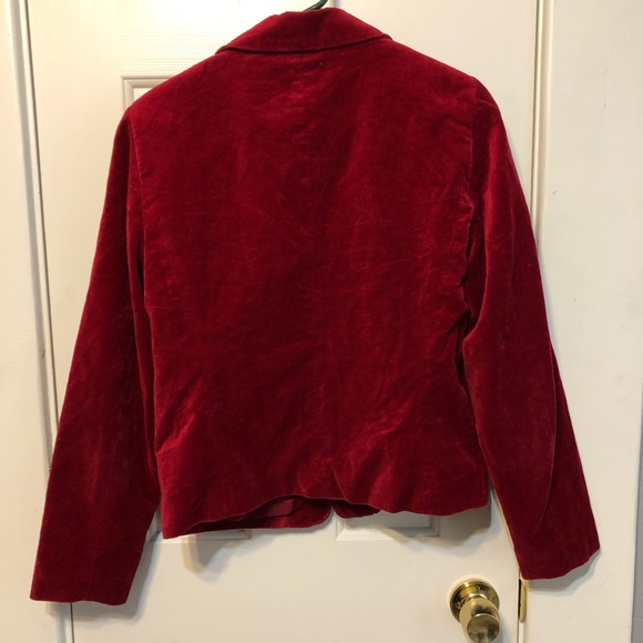 metrostyle | Jackets & Coats | Metro Style Velvet Red Jacket | Poshmark
